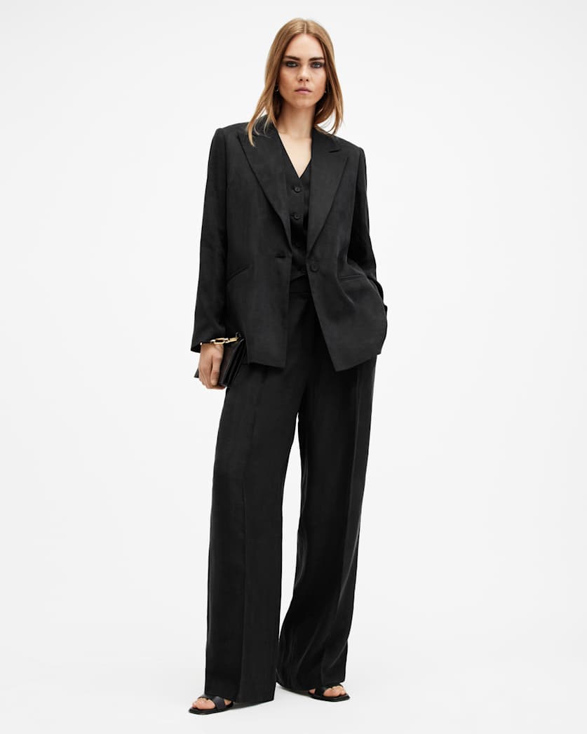 Averie Ten Relaxed Fit Blazer Black | ALLSAINTS